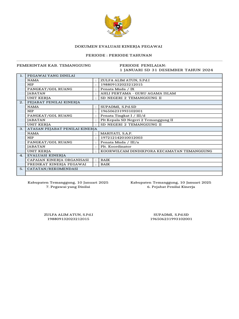 Document SKP 2024 ZULFA 2 | PDF