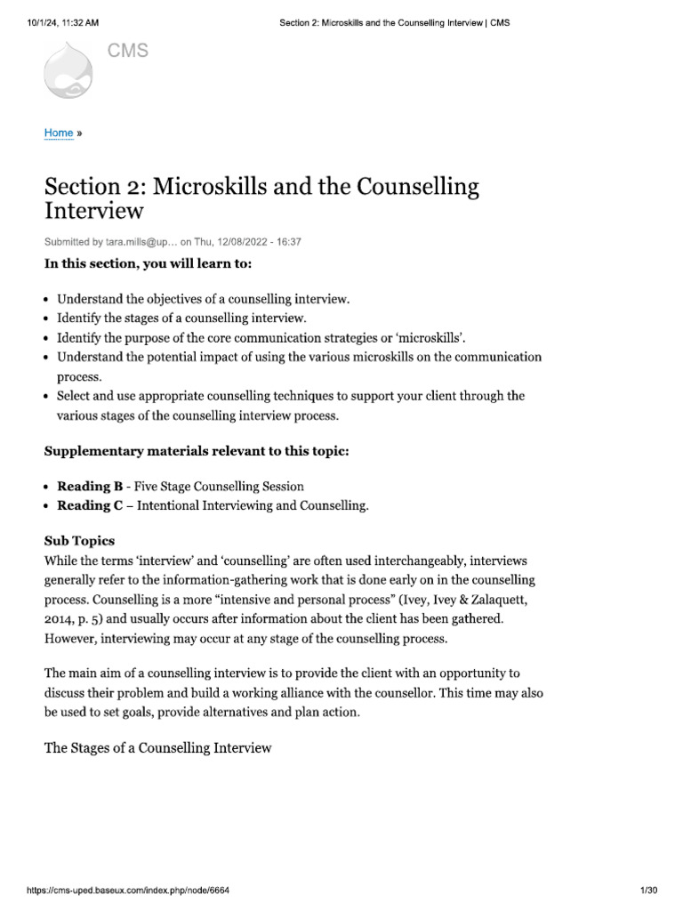 Unit IV - Microskills Model 01 | PDF