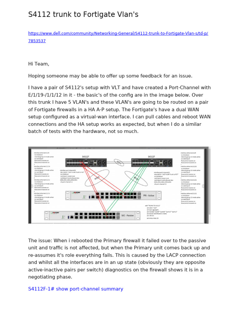 Trunk Link To Fortigate Vlan's | PDF | Data Transmission | Networking ...