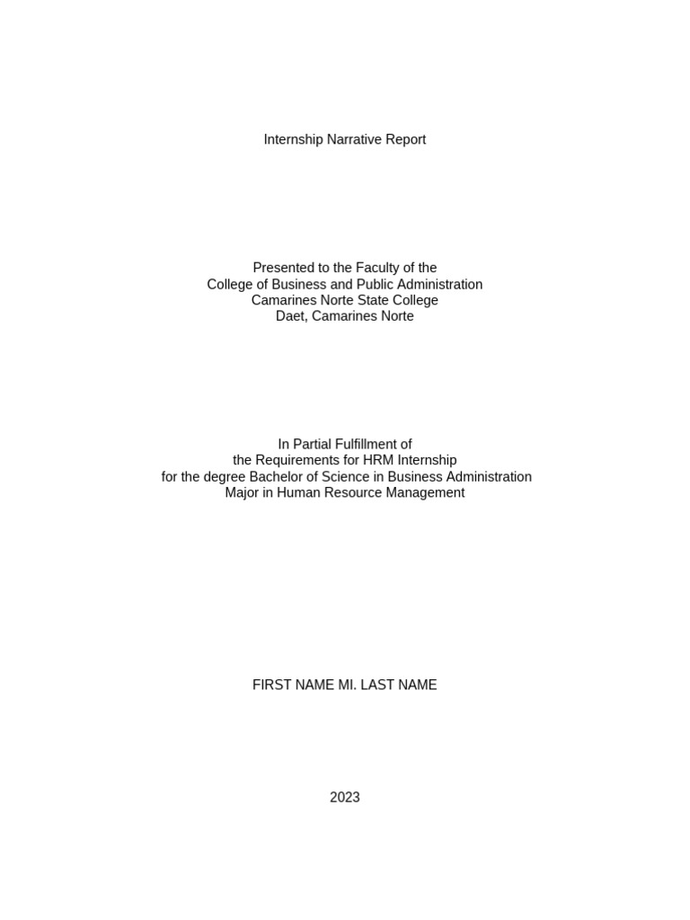 HRM Internship Narrative Report 2023 | PDF