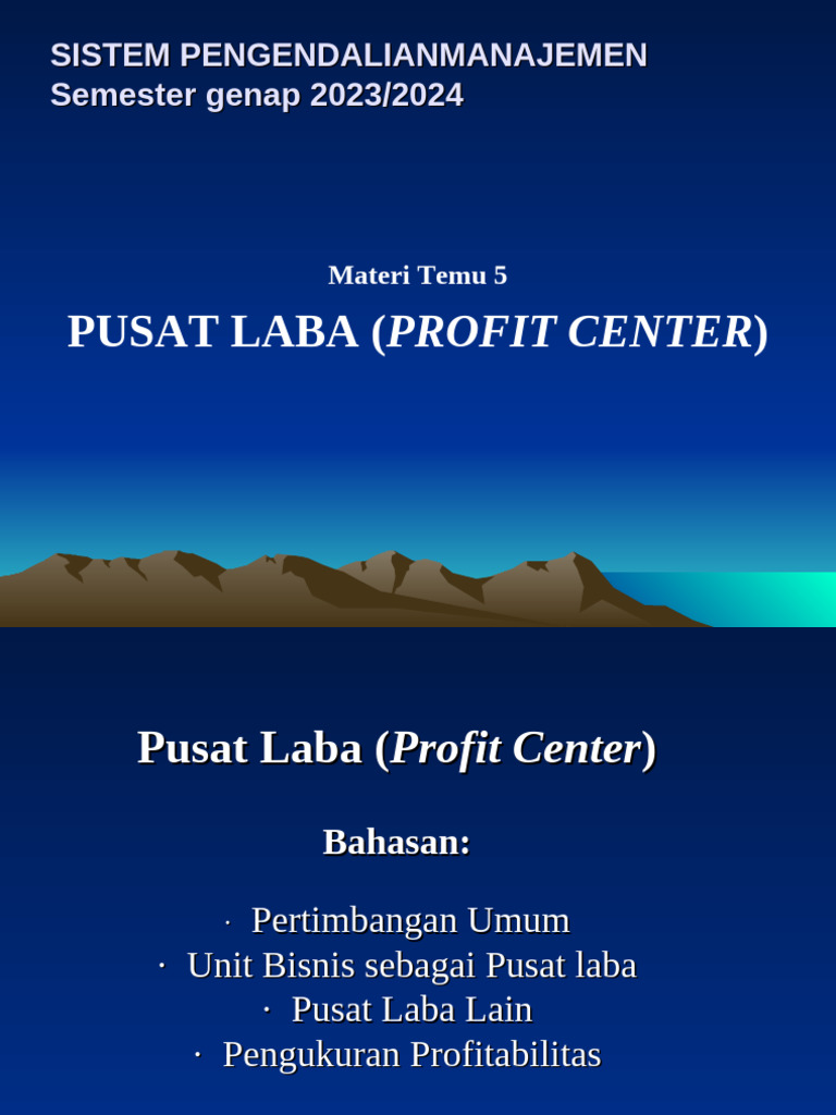 Materi Temu 5 - Pusat Laba | PDF