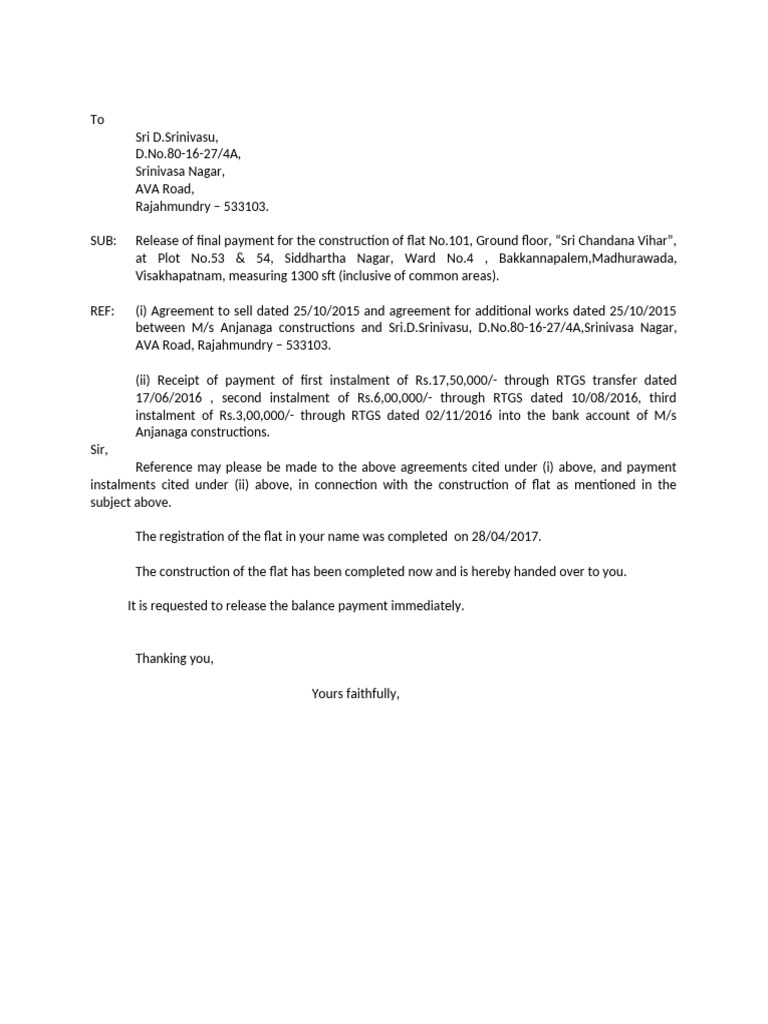 Builder Letter | PDF