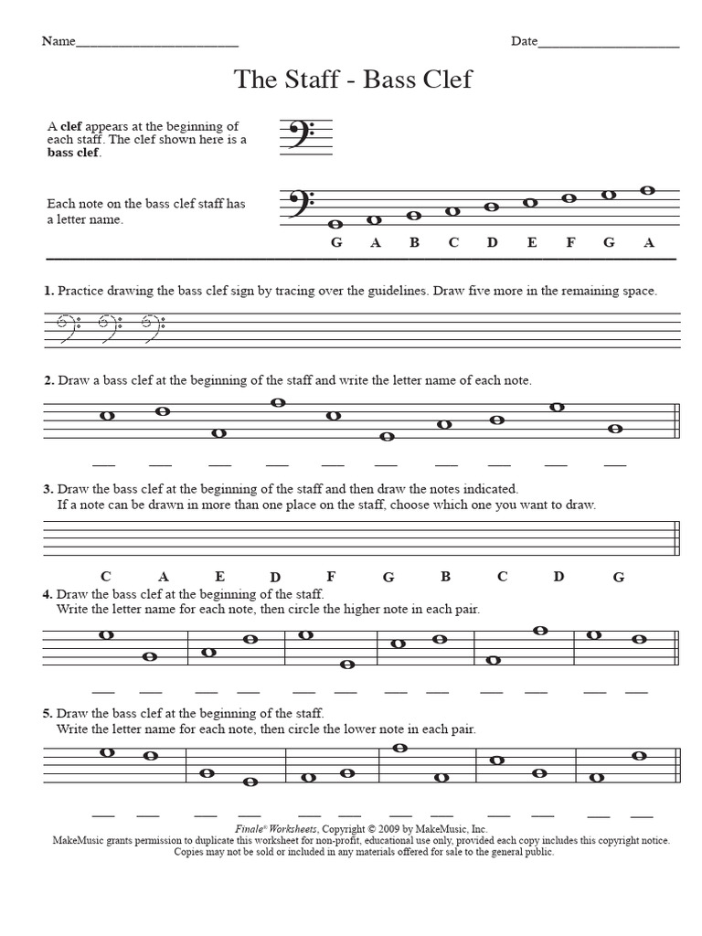 8-The Staff Bass Clef (Foudation | PDF | Clef | Business Law