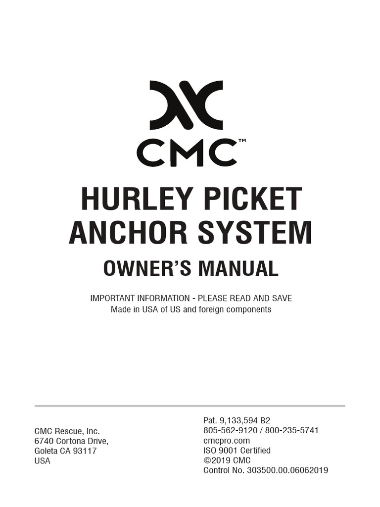 Hurley Picket Anchor System Manual | PDF | Screw | Nut (Hardware)