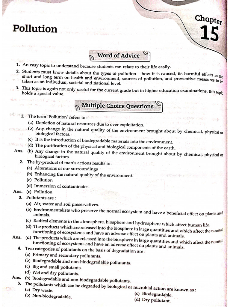 Oswal Gurukul Geography ch15 Pollution | PDF