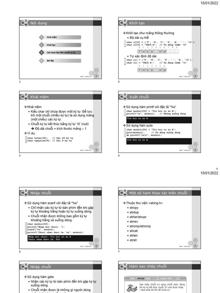 KTLT C03 ChuoiKyTu | PDF