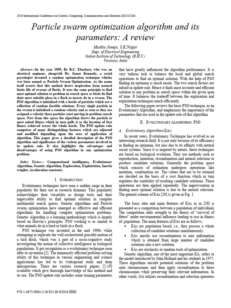 Juneja 2016 | PDF | Genetic Algorithm | Mathematical Optimization