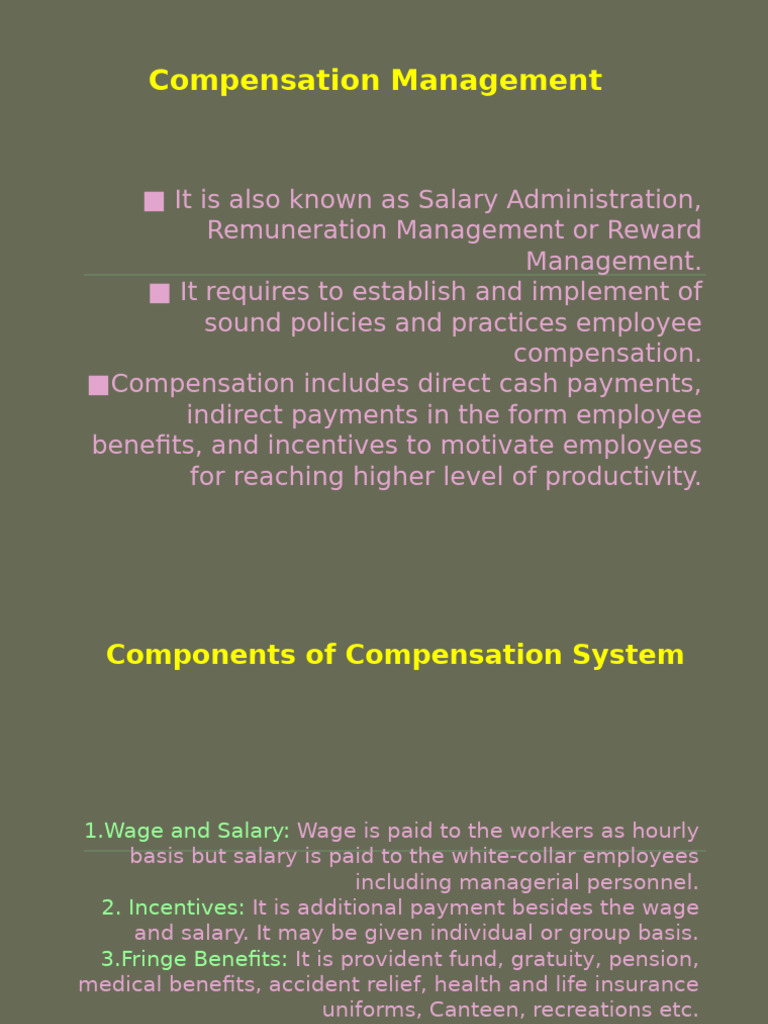 Comprehensive Guide to Compensation Management | PDF | Cost Of Living ...