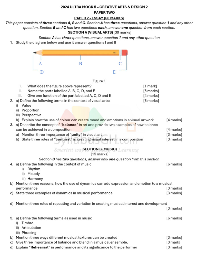 2024 Ultra Mock 5 Creative Arts & Design 2 | PDF | Dances | The Arts