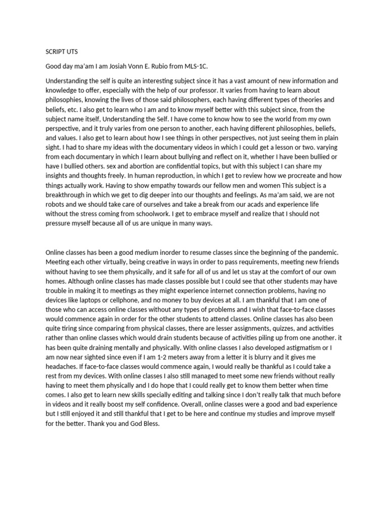 SCRIPT UTS | PDF | Cognitive Science | Psychological Concepts