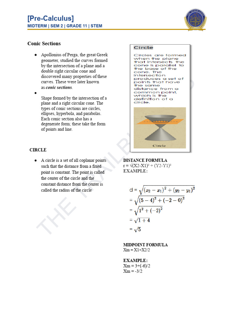 Pre Calculus (1) | PDF | Circle | Geometry