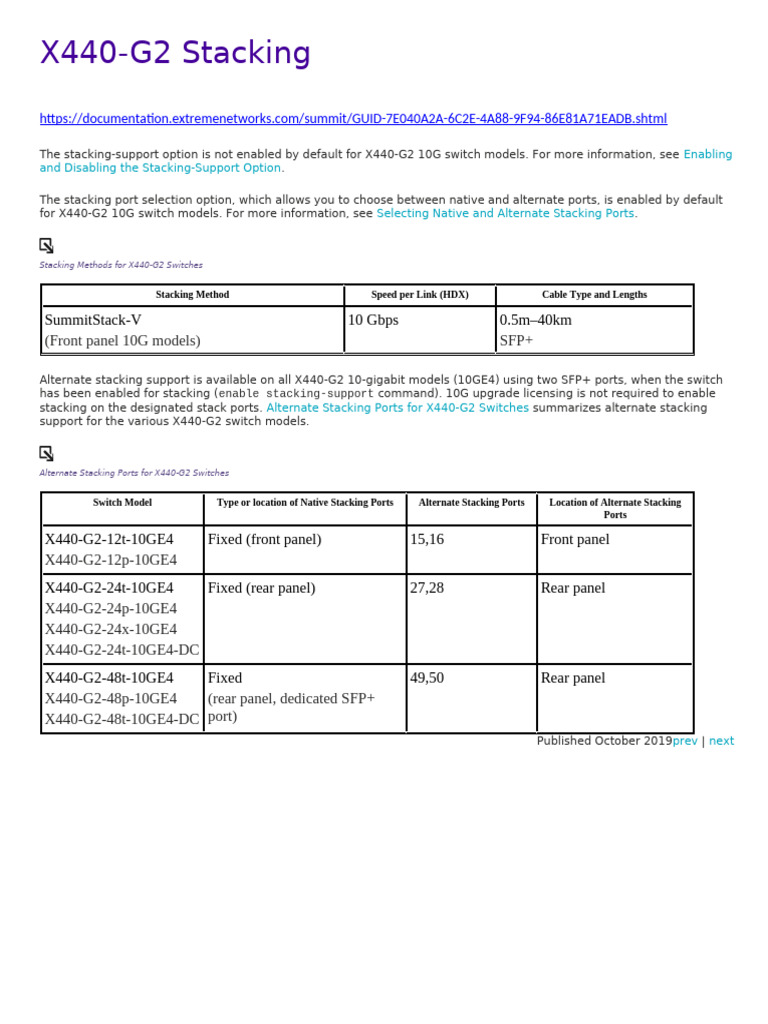 X440-G2 Stacking | PDF