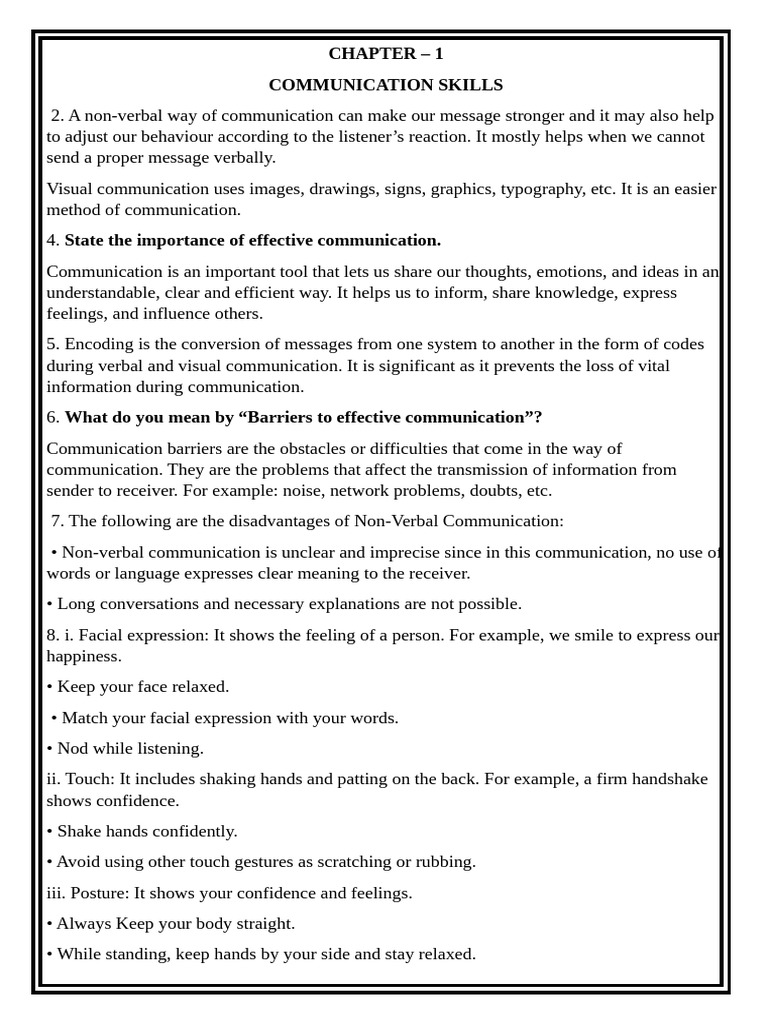 Communication Skills, CH - 1 | PDF | Communication | Sentence (Linguistics)