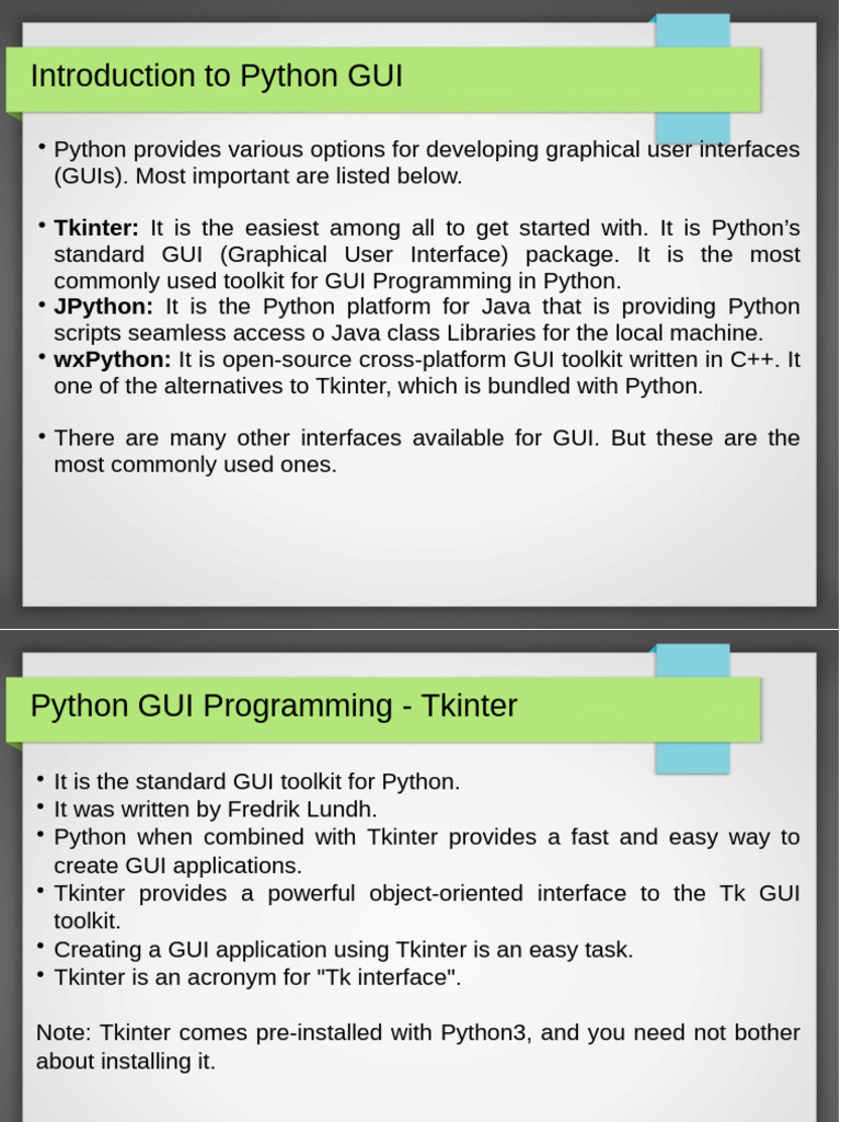 Unit5_Tkinter (1) | PDF | Window (Computing) | Button (Computing)