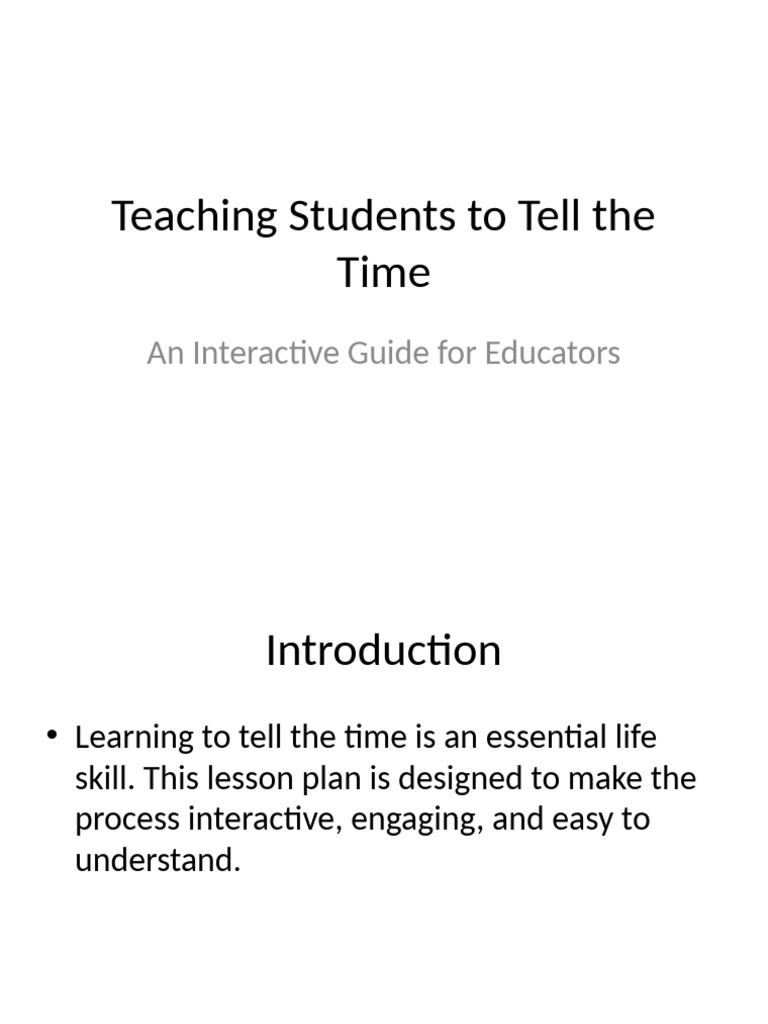 Telling Time Presentation | PDF