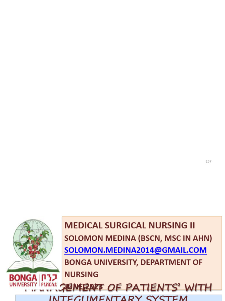 Integumentary System Disorders Management | PDF | Epidermis | Burn