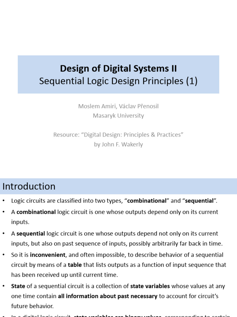 Design of Digital Systems _ Sequential Logic Design | PDF | Electronic Circuits | Digital Technology