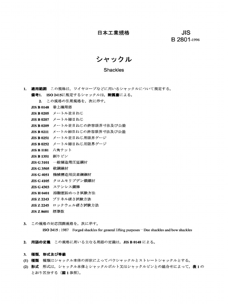 JIS B 2801 and B 4633 Standards Overview | PDF