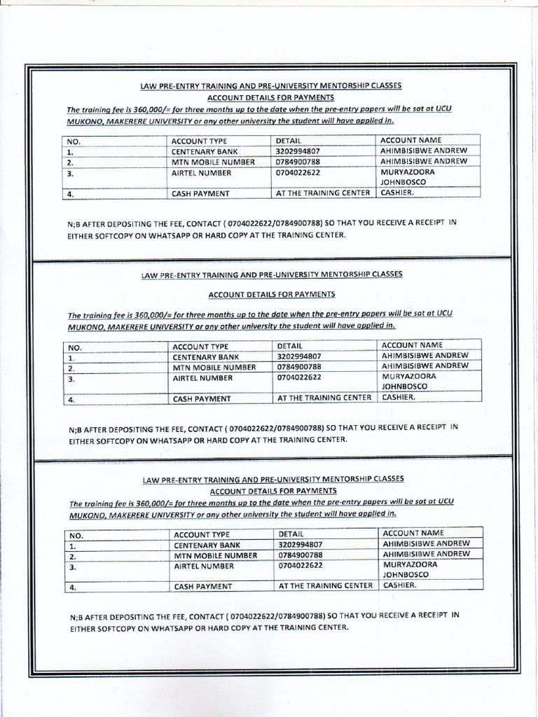 Training Fees Payment | PDF