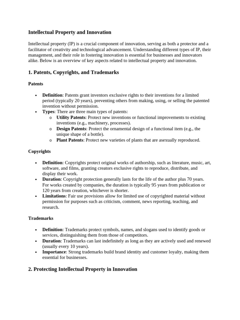 IP's Role in Innovation and Development | PDF | Intellectual Property ...