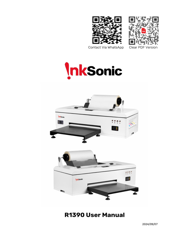 InkSonic R1390 User Manual | PDF | Printer (Computing) | Pixel