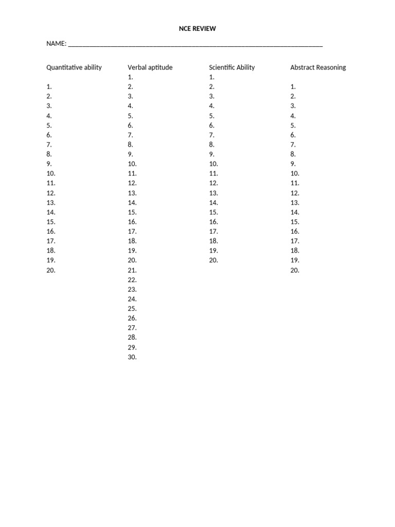 Answer Sheet For Phil Science High School Reviewer | PDF
