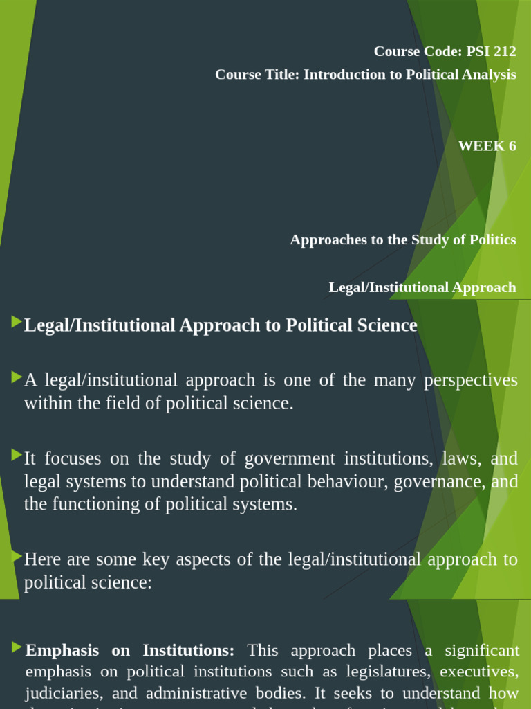 Legal/Institutional Political Analysis | PDF | Governance | Institution