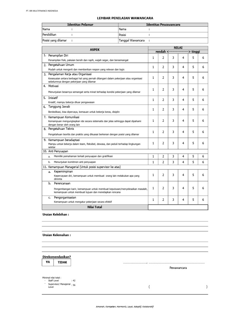 Form Interview - SMAP | PDF