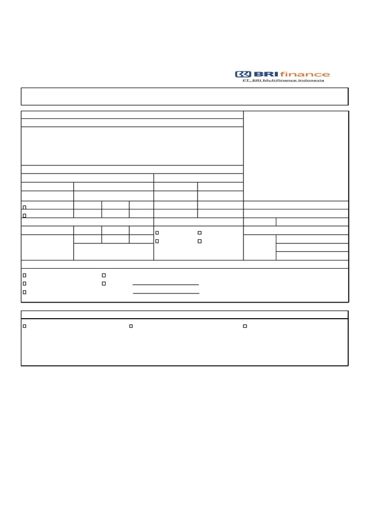 Formulir Karyawan Baru BRI Finance - NEW | PDF
