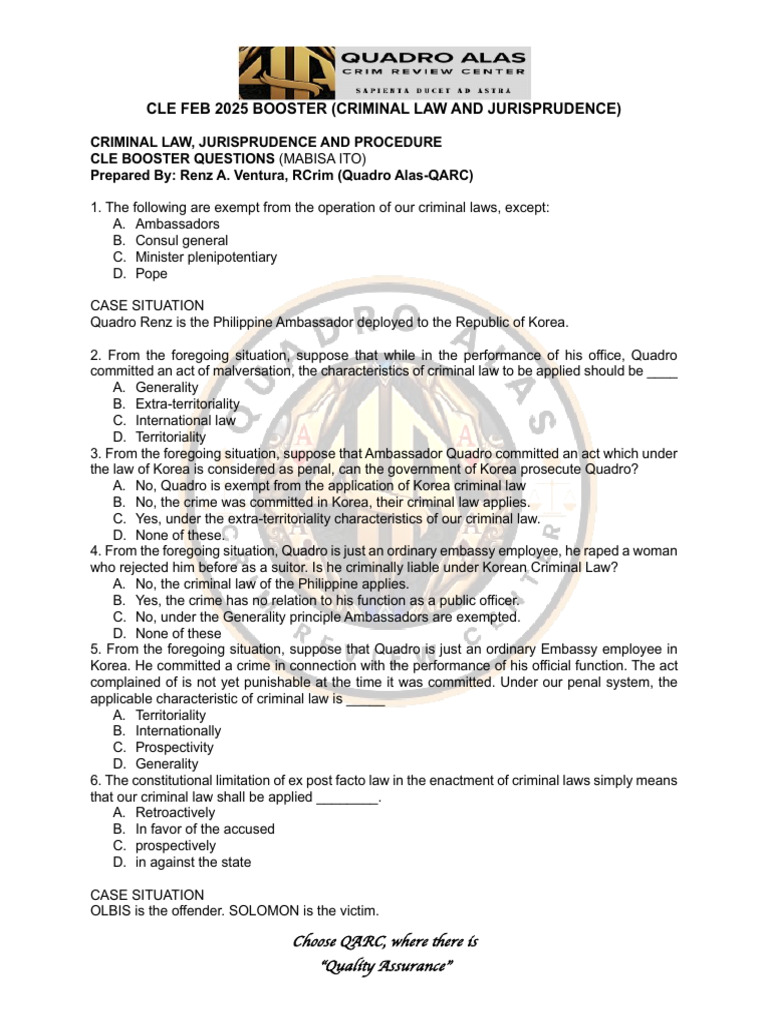 Qarc Booster Feb2025 Clj-1 | PDF | Crimes | Crime & Violence
