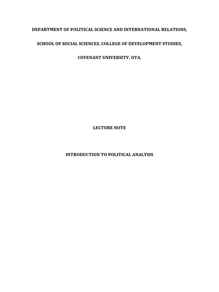 Introduction to Political Analysis | PDF | Science | Hypothesis