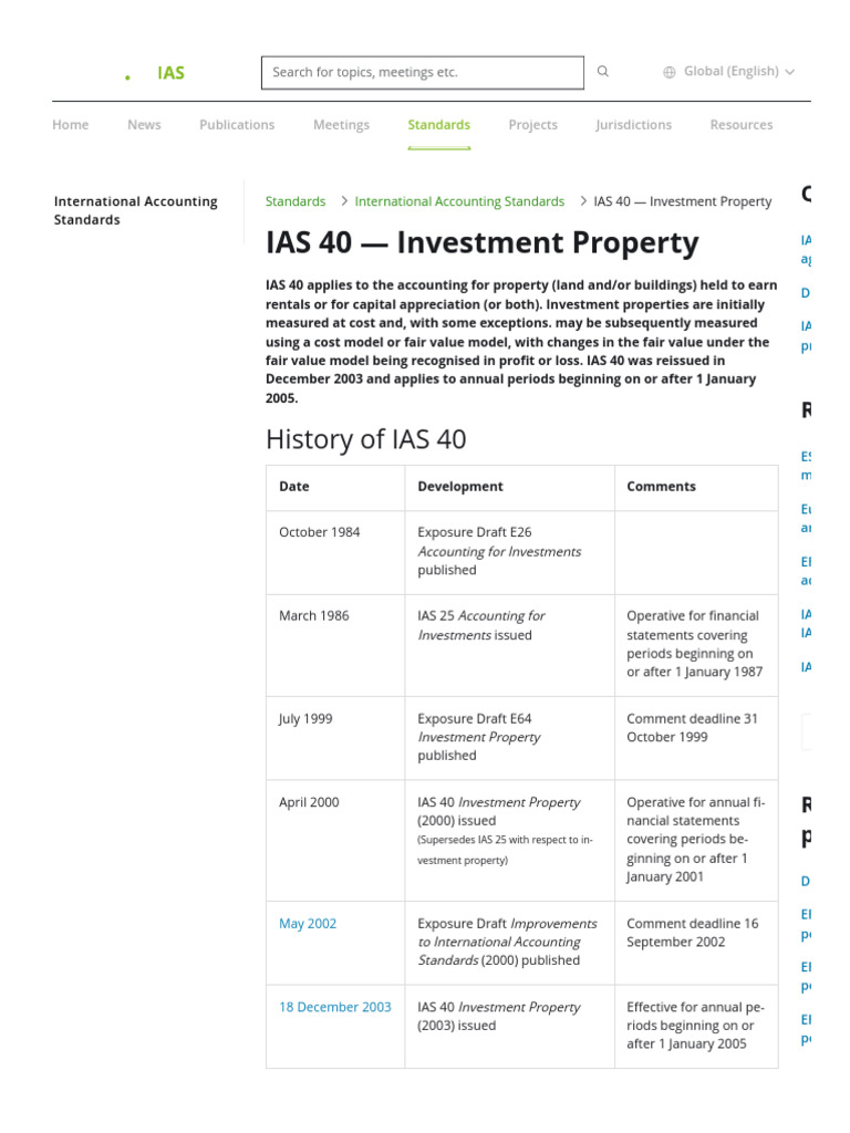 IAS 40 - Investment Property | PDF | Fair Value | Business Economics