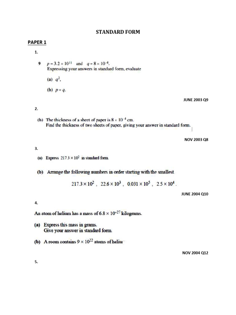 Standard form (1) | PDF