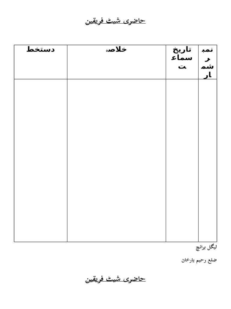 Hazri Sheet 2025 | PDF