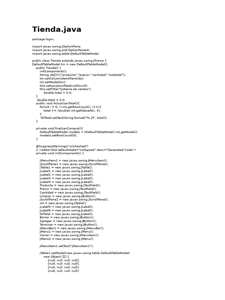 Documento Importante No. III | PDF | Java Platform | Object (Computer Science)