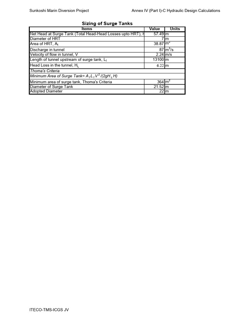 SURGE Calculation SMDP | PDF | Fluid Dynamics | Fluid Mechanics