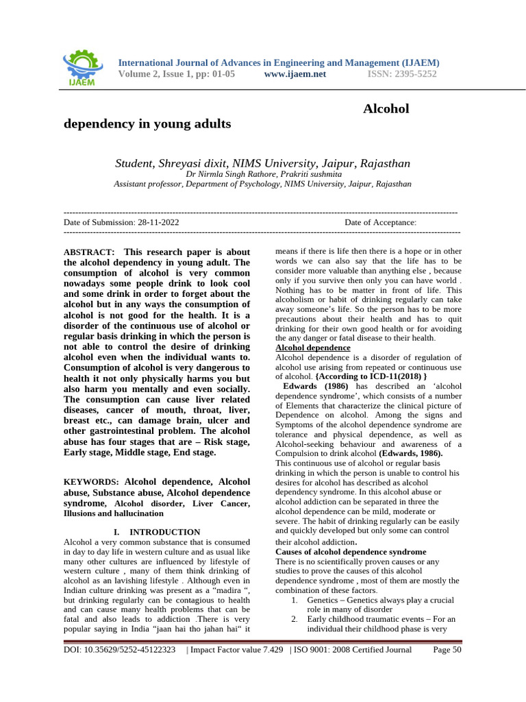 Alcohol Dependence | PDF | Alcoholism | Substance Dependence