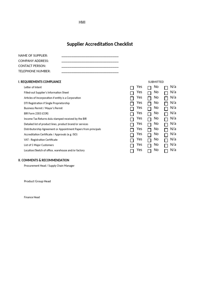 Accreditation Checklist | PDF