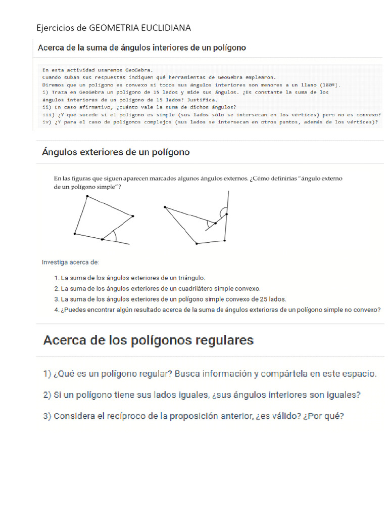 Ejercicios de Geometría Euclidiana | PDF