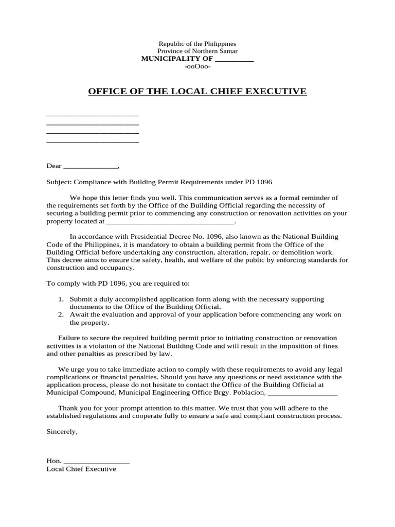 Building Permit Compliance Reminder | PDF