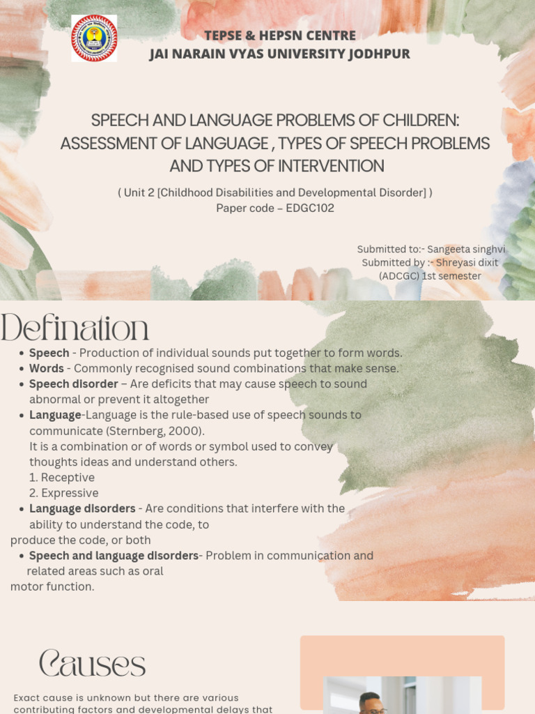 Speech and Language Disorders in Children | PDF | Speech | Aphasia