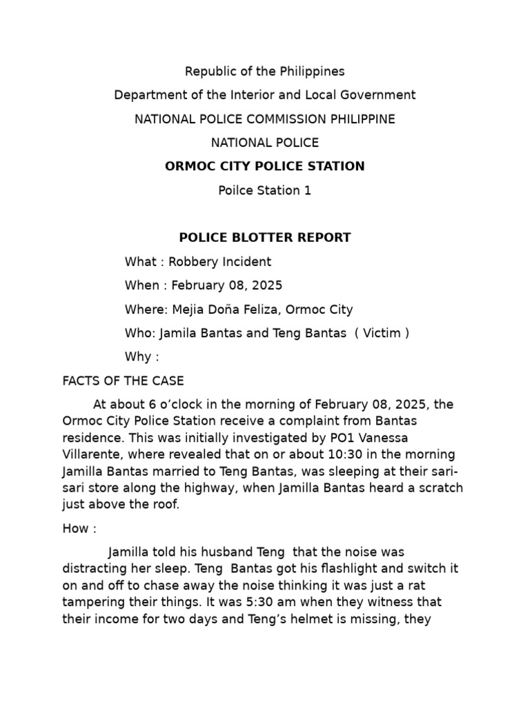 Police Blotter | PDF