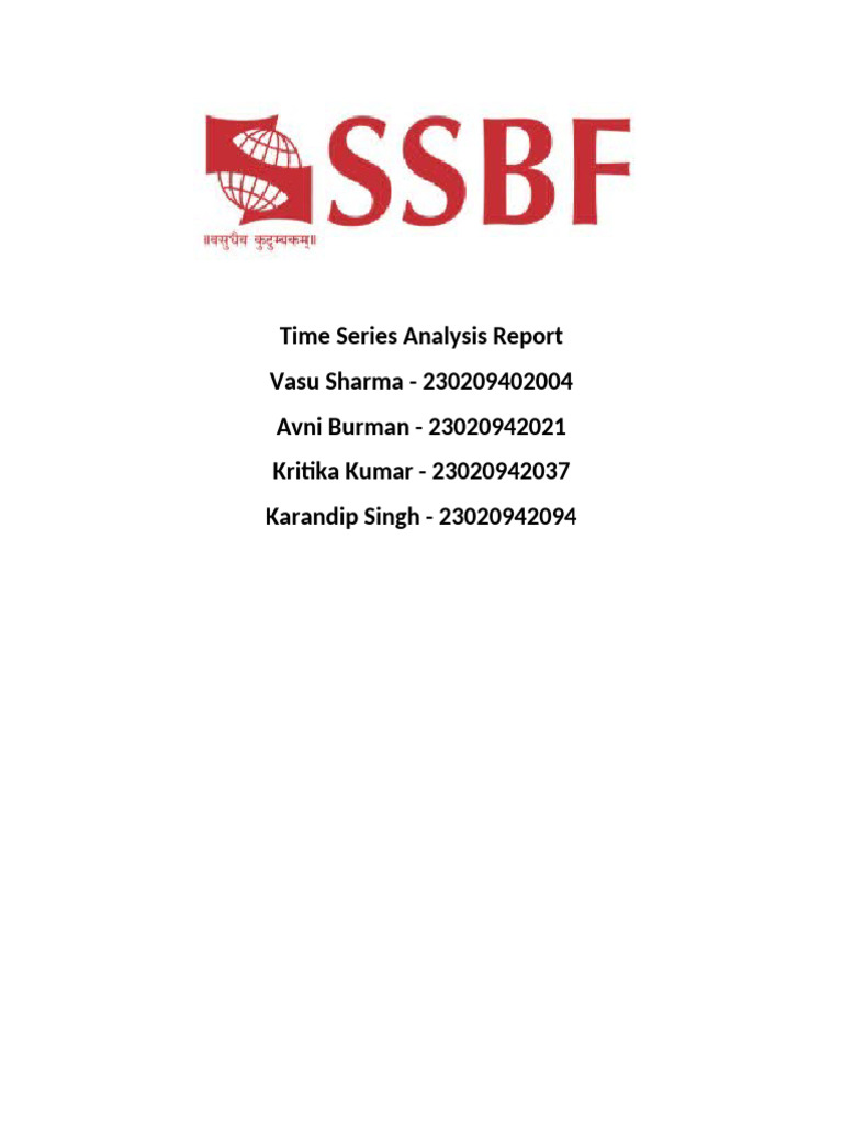 Time Series Analysis Report | PDF | Coefficient Of Determination ...