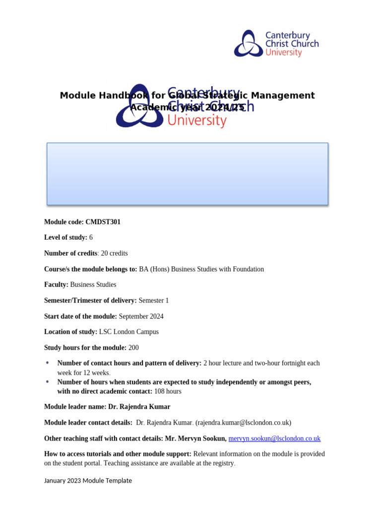 CMDST301 Global Strategic Management | PDF | Theory | Methodology