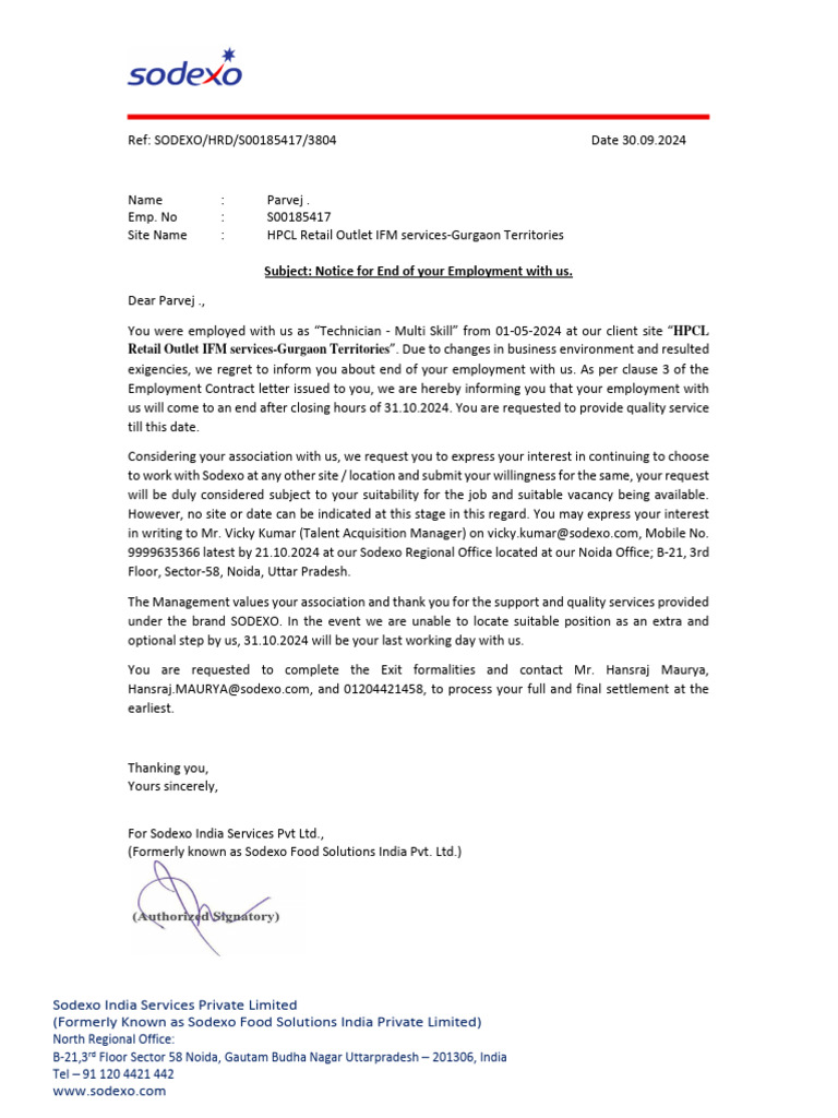 Site Closure - HPCL-9 - Parvej . | PDF | Business | Labor