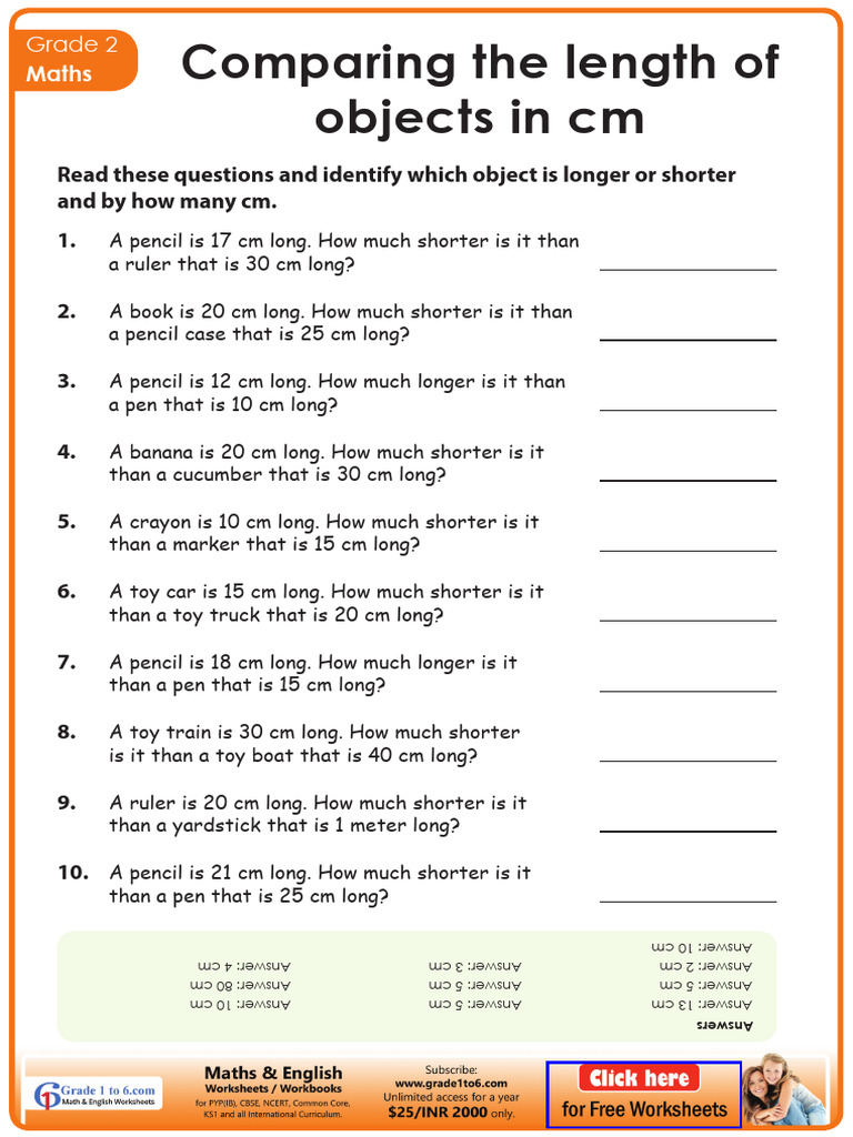Comparing Length Word Problems | PDF