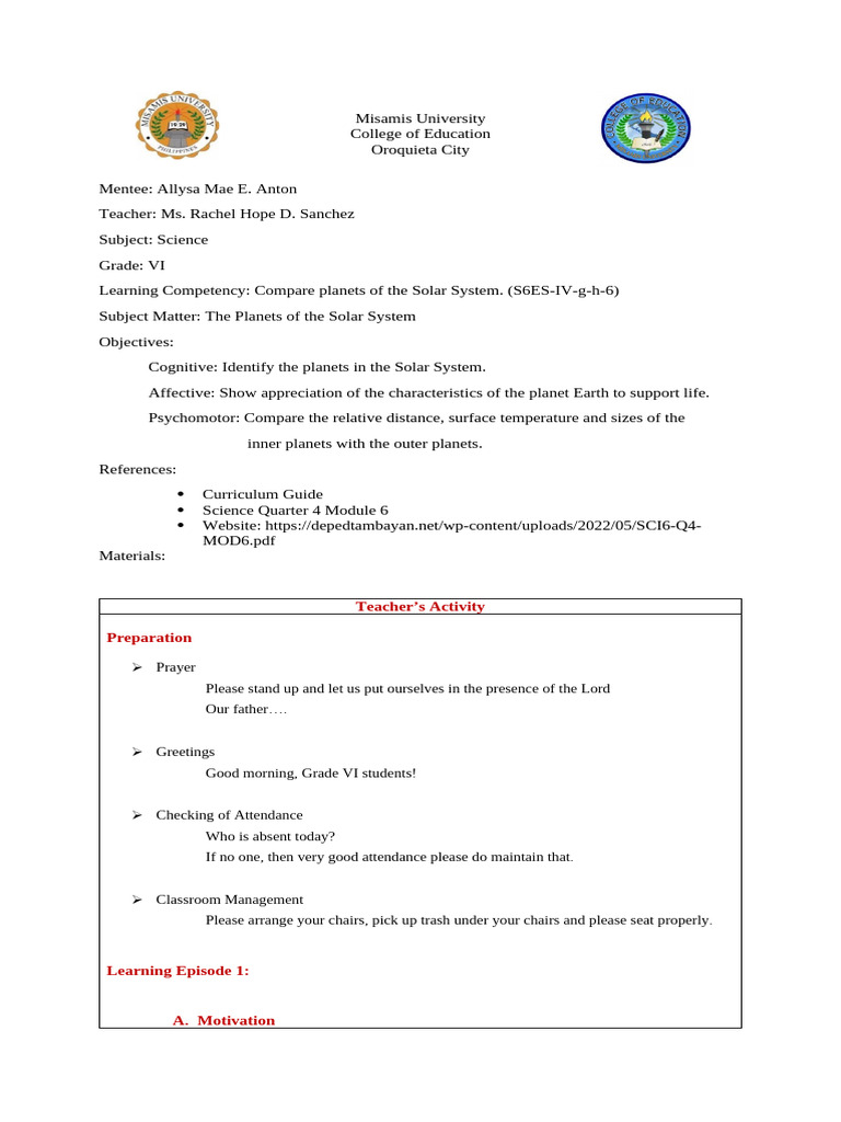 Tmdi Format in Making A Lesson Plan | PDF