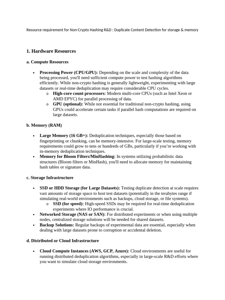 Non-Crypto Hashing R&D Essentials | PDF | Computer Data Storage | Cloud Computing