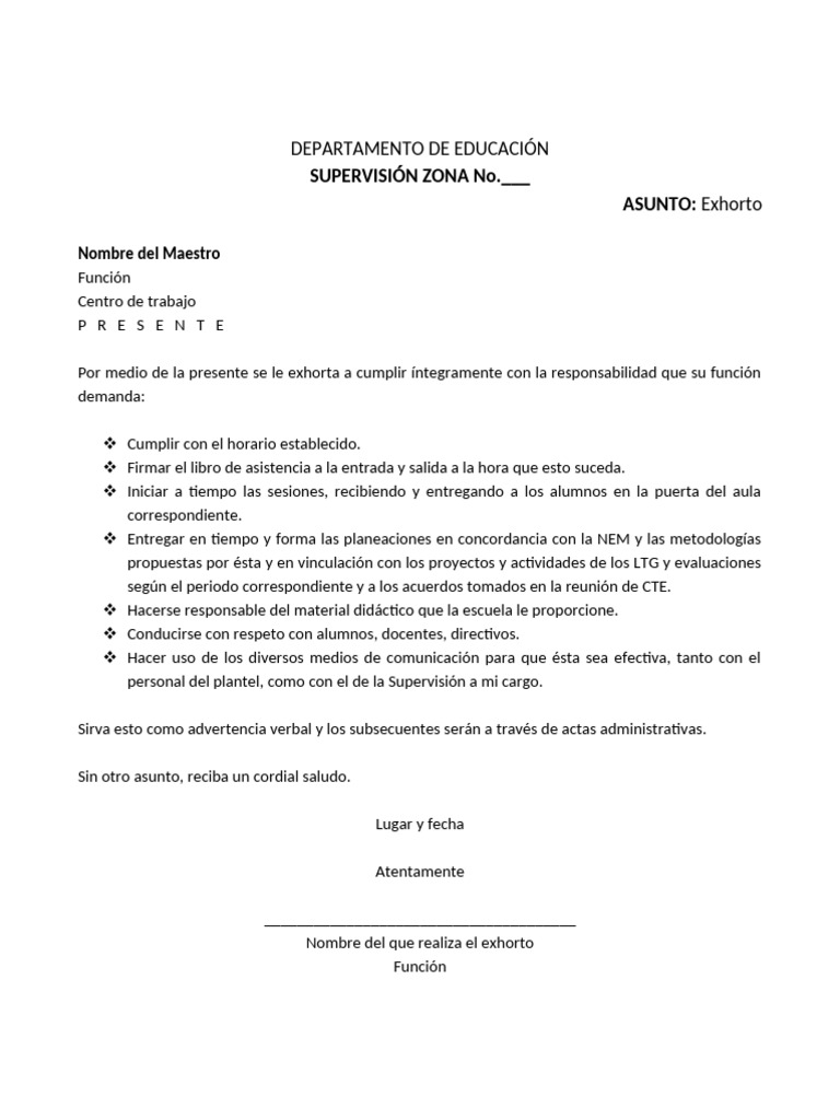 Formato de Exhorto | PDF