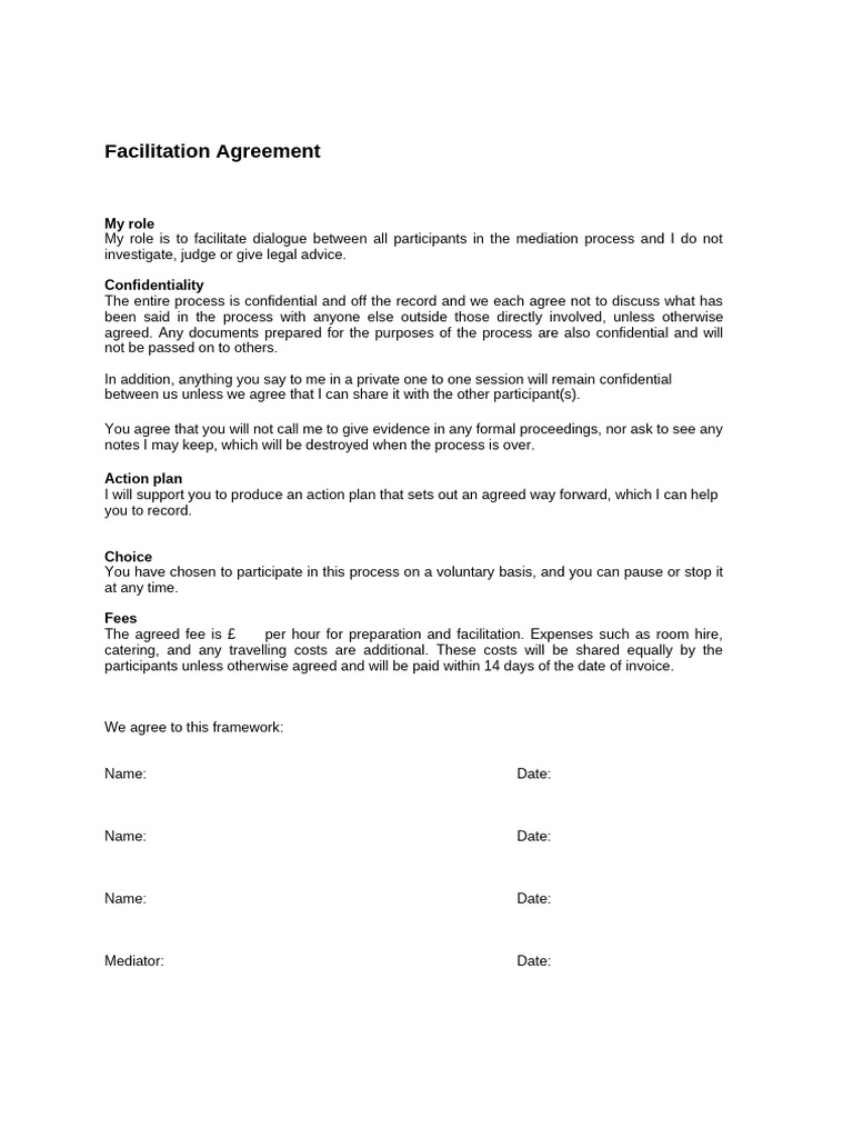 Facilitation Agreement | PDF